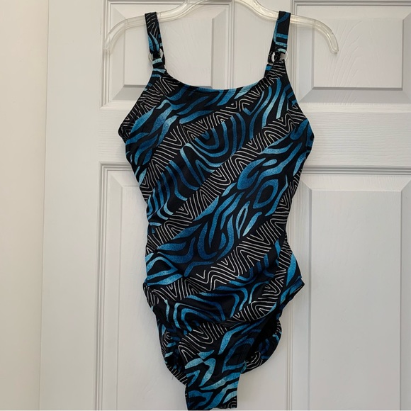 amoena | Swim | Amoena Mastectomy One Piece Blue Black Print Swim Suit ...